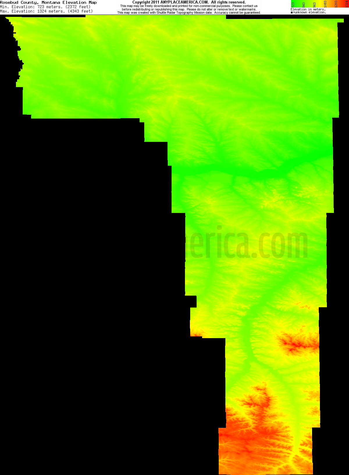 Free Rosebud County, Montana Topo Maps & Elevations