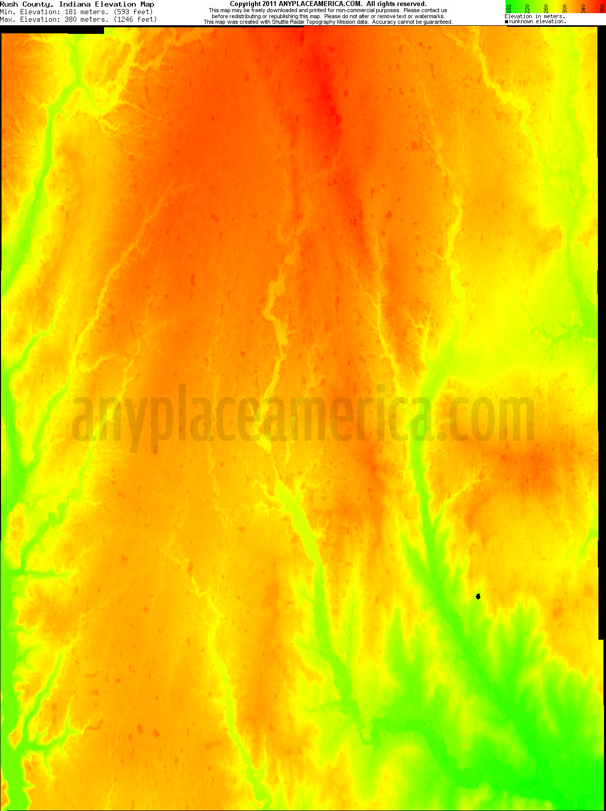 Free Rush County, Indiana Topo Maps & Elevations