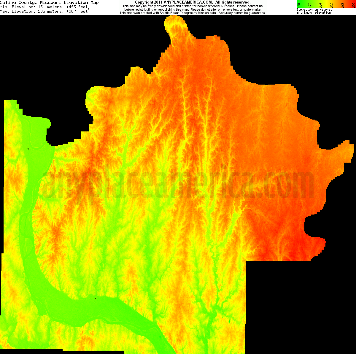 Free Saline County, Missouri Topo Maps & Elevations