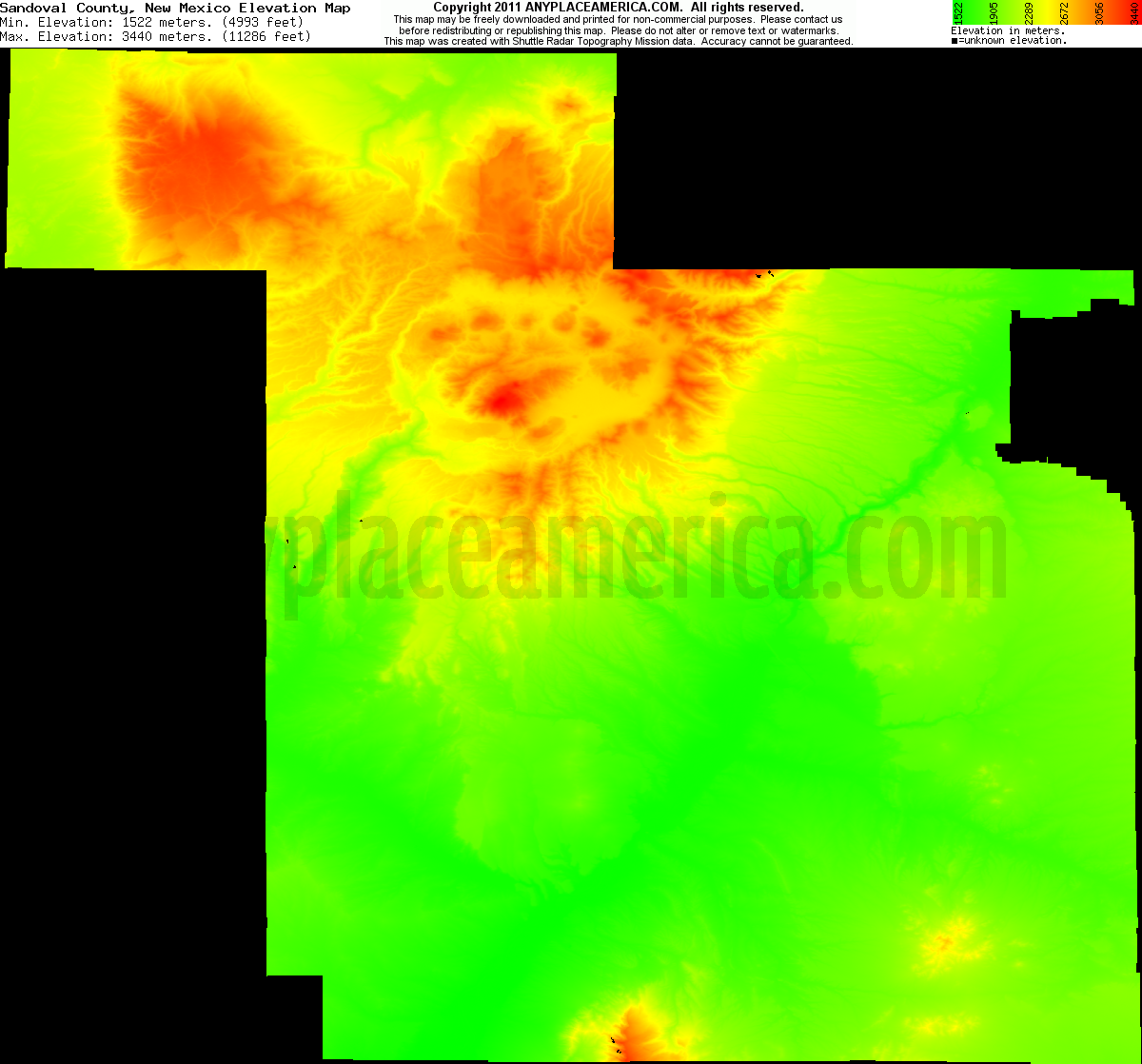 Free Sandoval County, New Mexico Topo Maps & Elevations