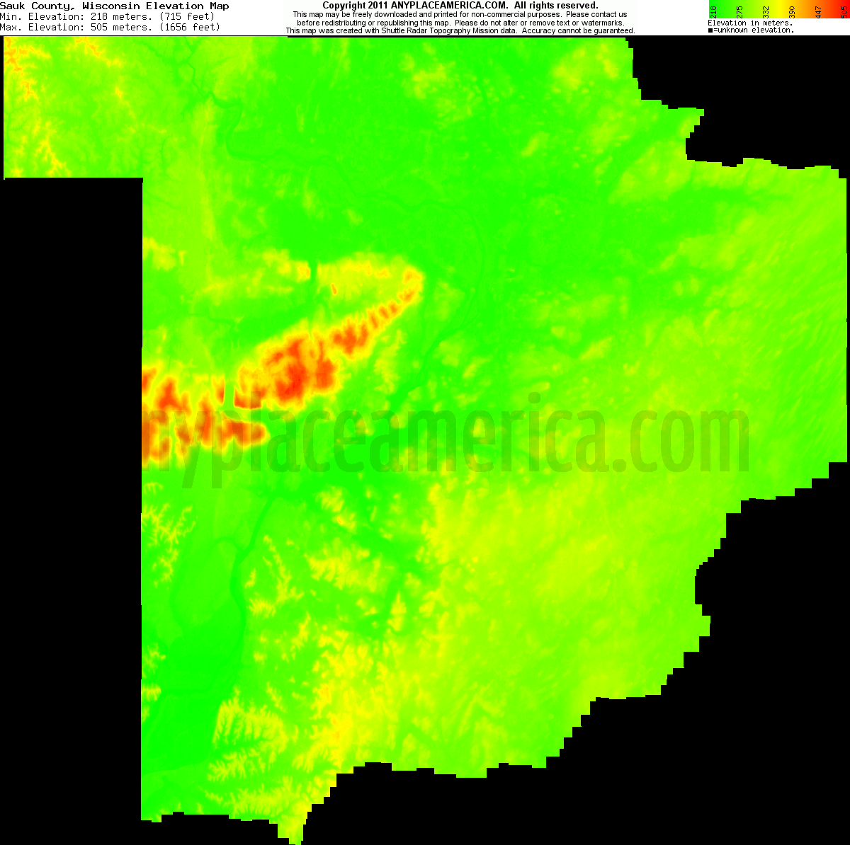 Free Sauk County, Wisconsin Topo Maps & Elevations