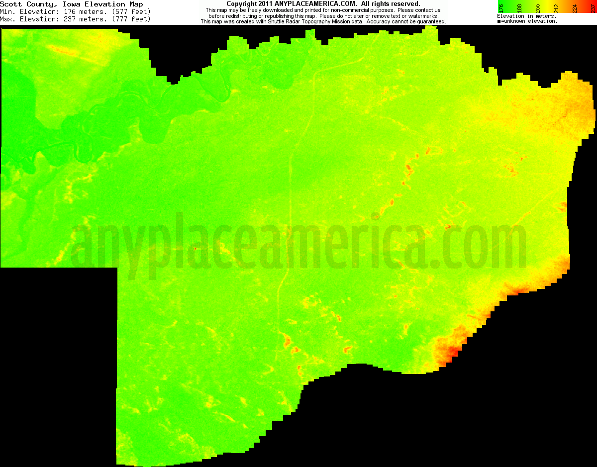 Free Scott County, Iowa Topo Maps & Elevations
