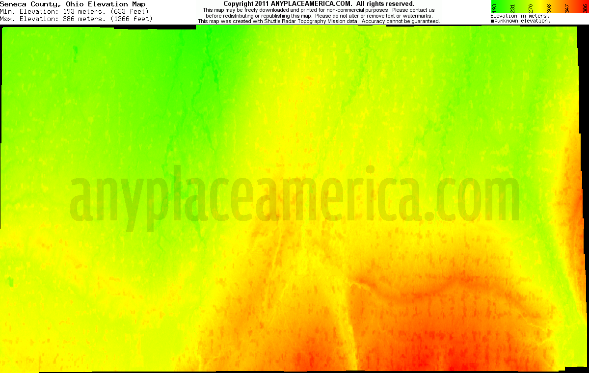 Free Seneca County, Ohio Topo Maps & Elevations