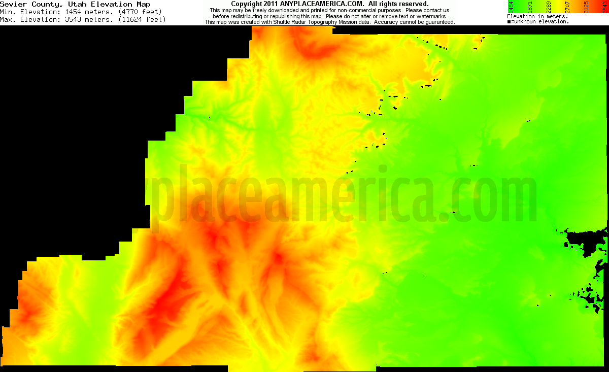 Free Sevier County, Utah Topo Maps & Elevations