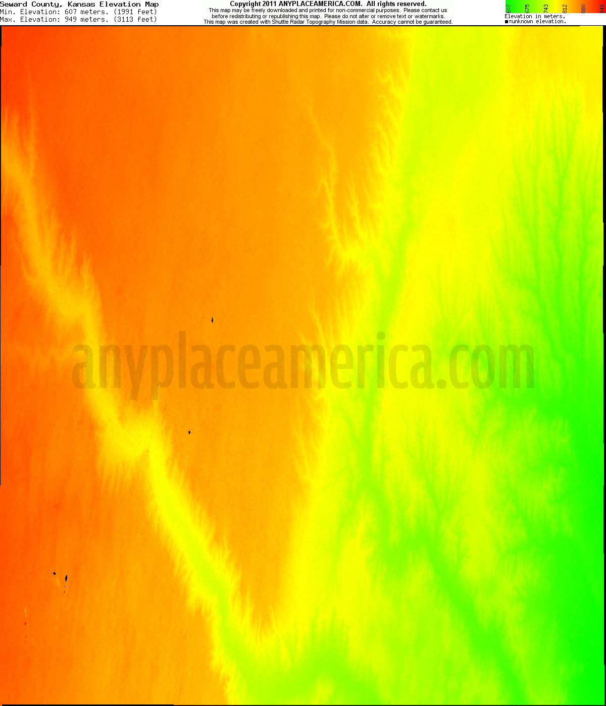 Free Seward County, Kansas Topo Maps & Elevations