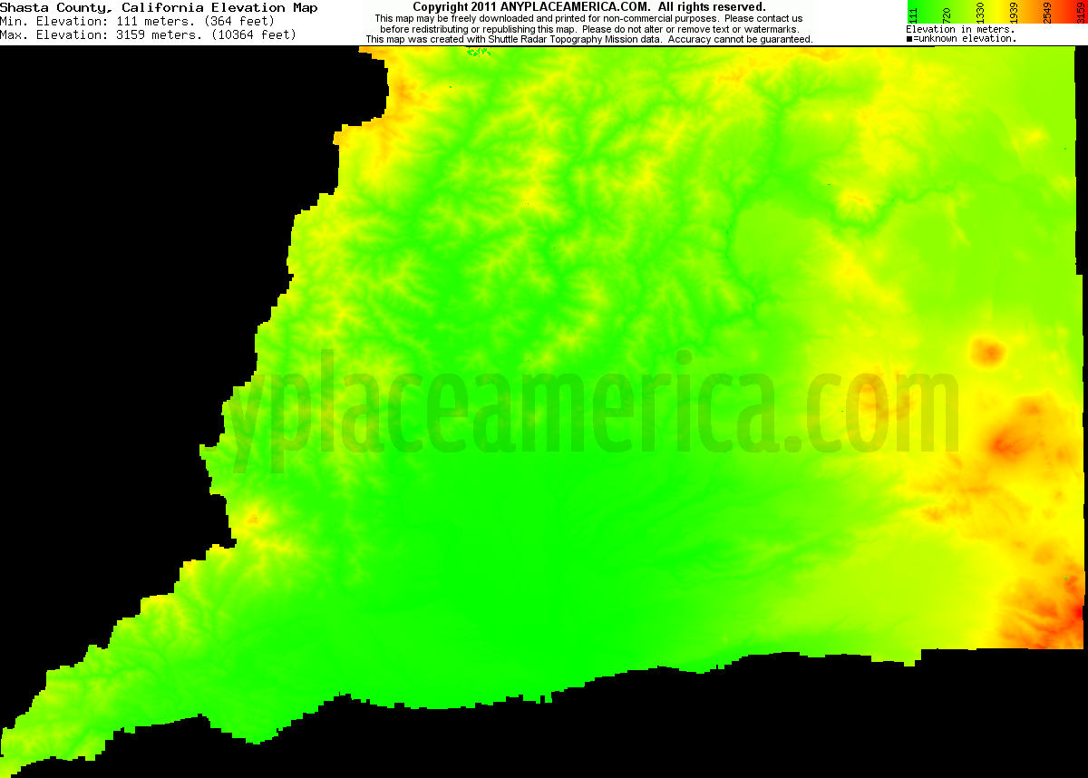 Free Shasta County, California Topo Maps & Elevations