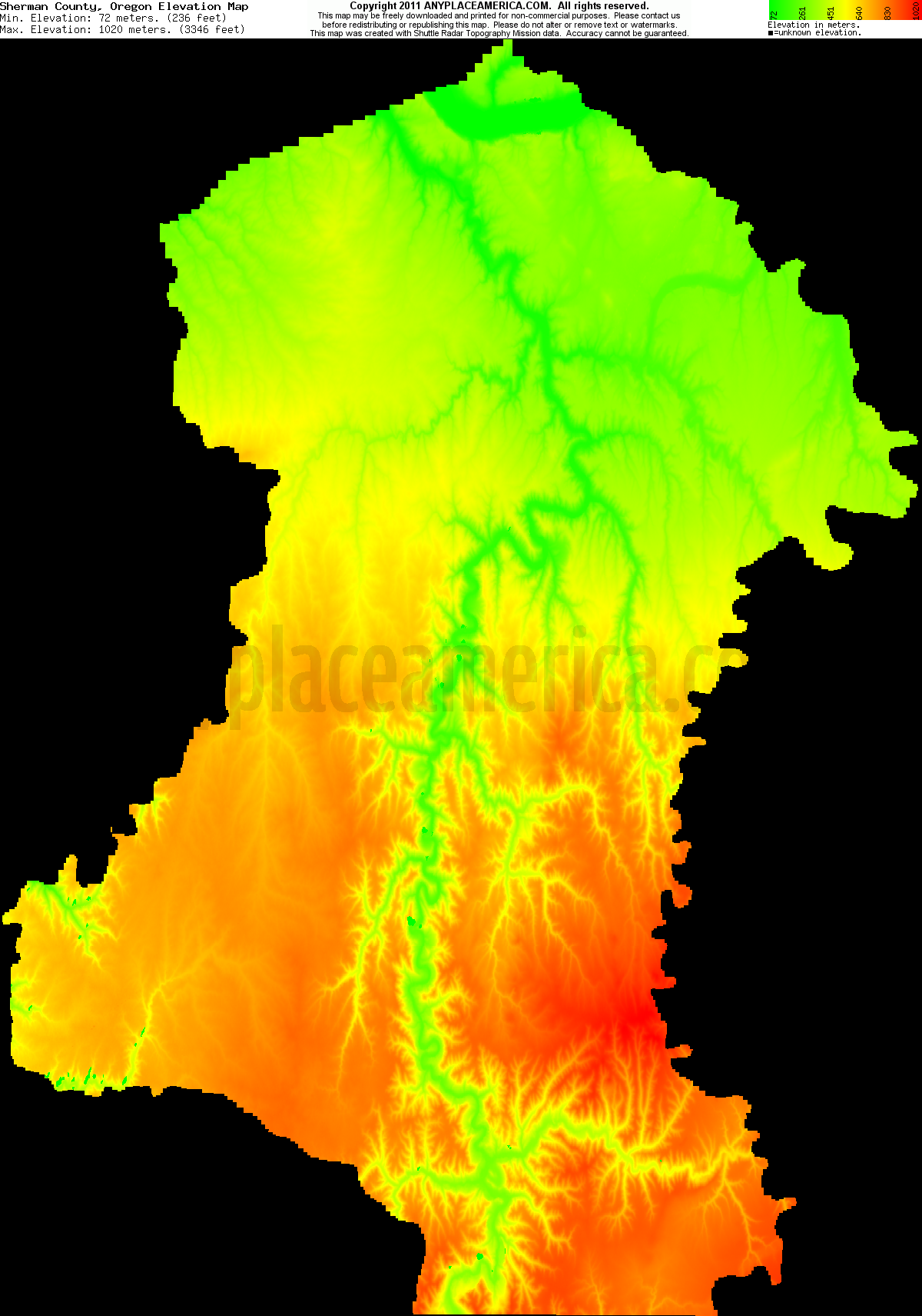 Free Sherman County, Oregon Topo Maps & Elevations