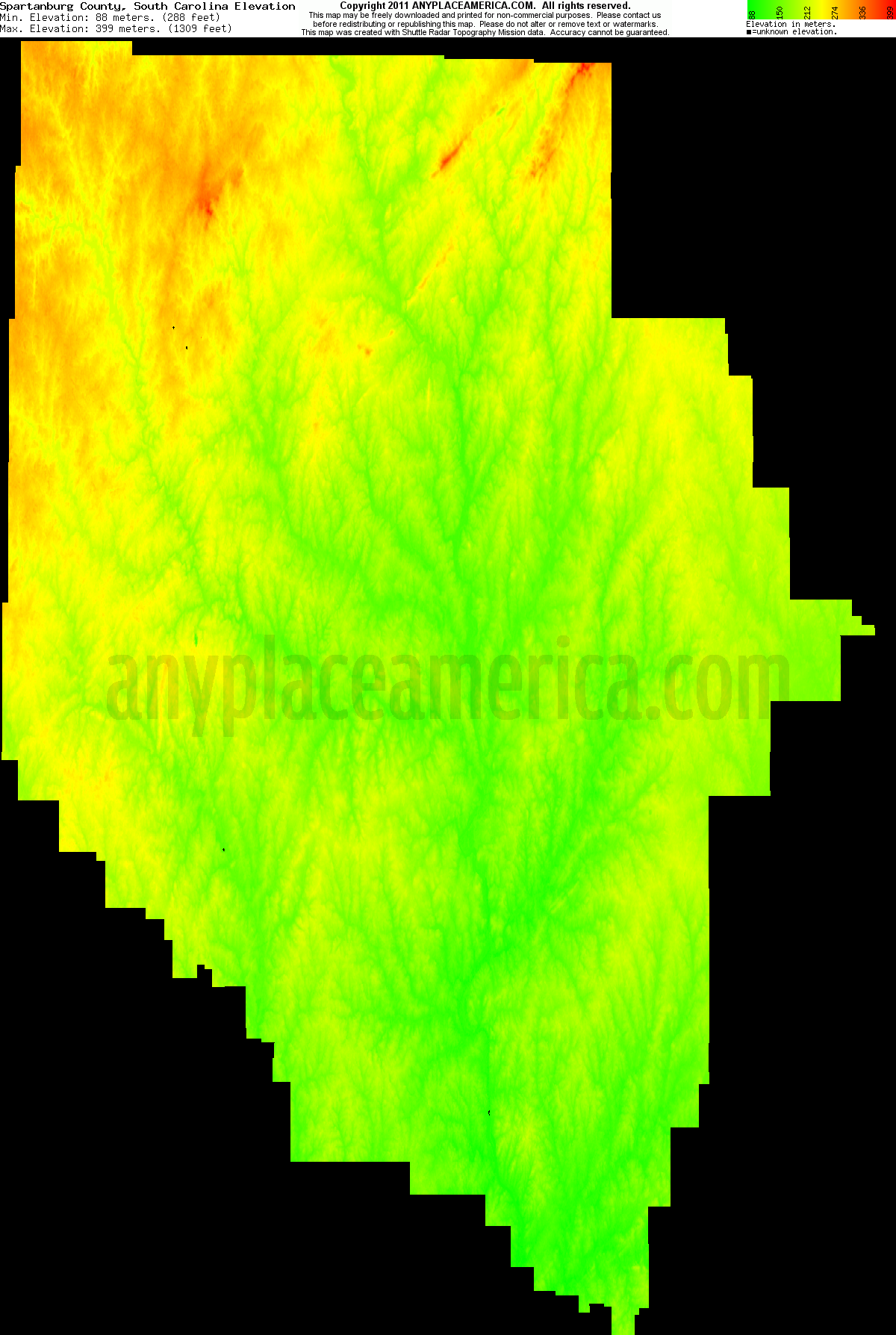 Free Spartanburg County, South Carolina Topo Maps & Elevations