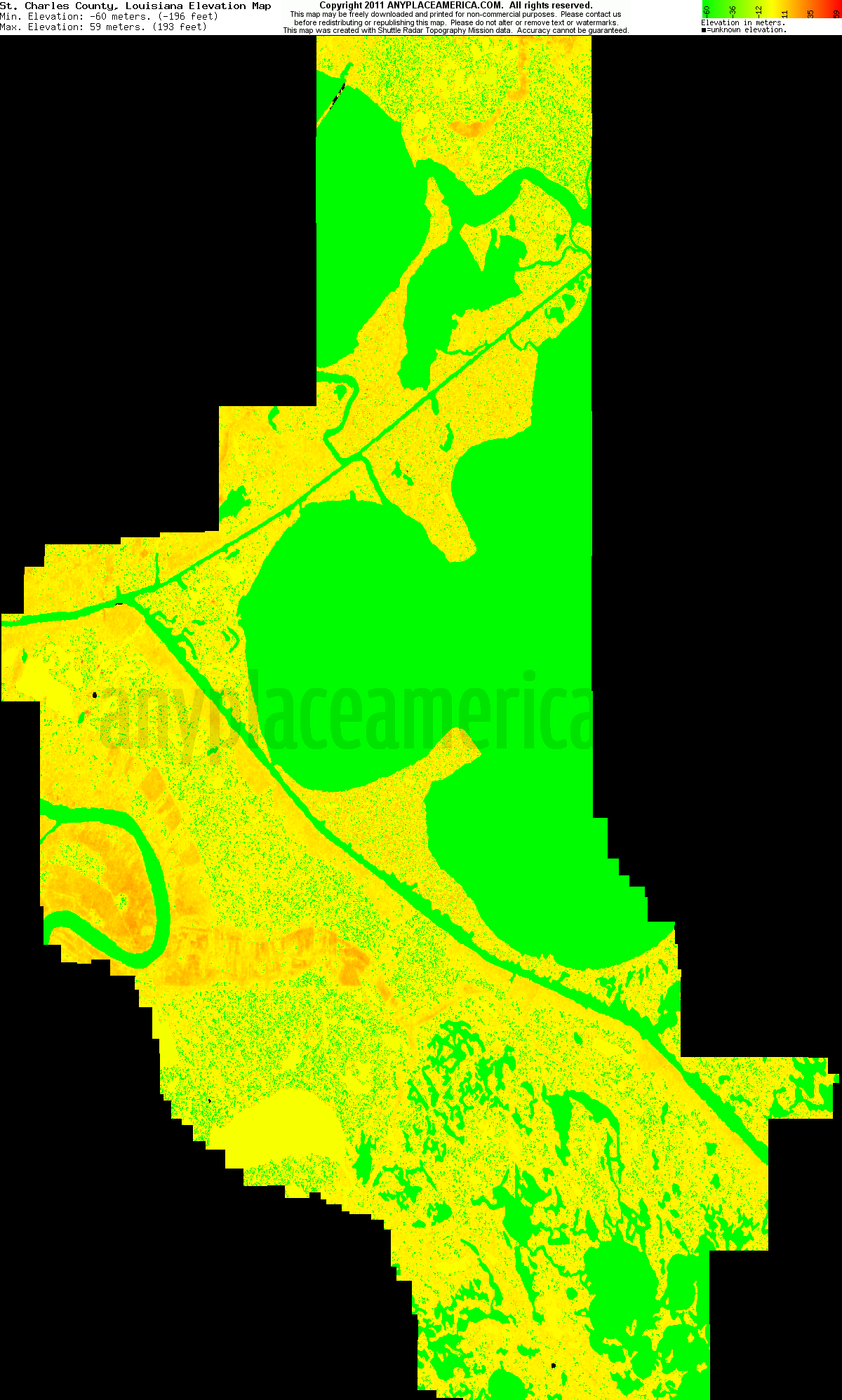 Free St. Charles Parish, Louisiana Topo Maps & Elevations