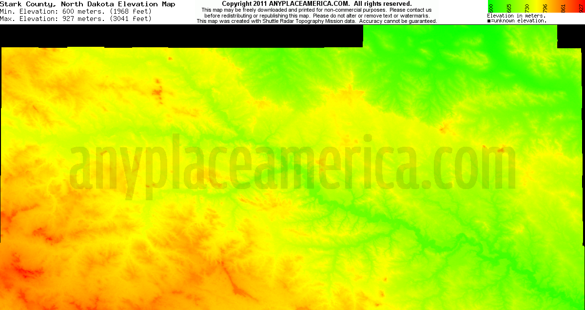 Free Stark County, North Dakota Topo Maps & Elevations