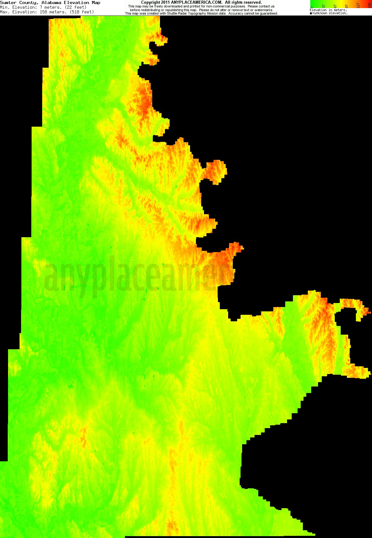 Free Sumter County, Alabama Topo Maps & Elevations