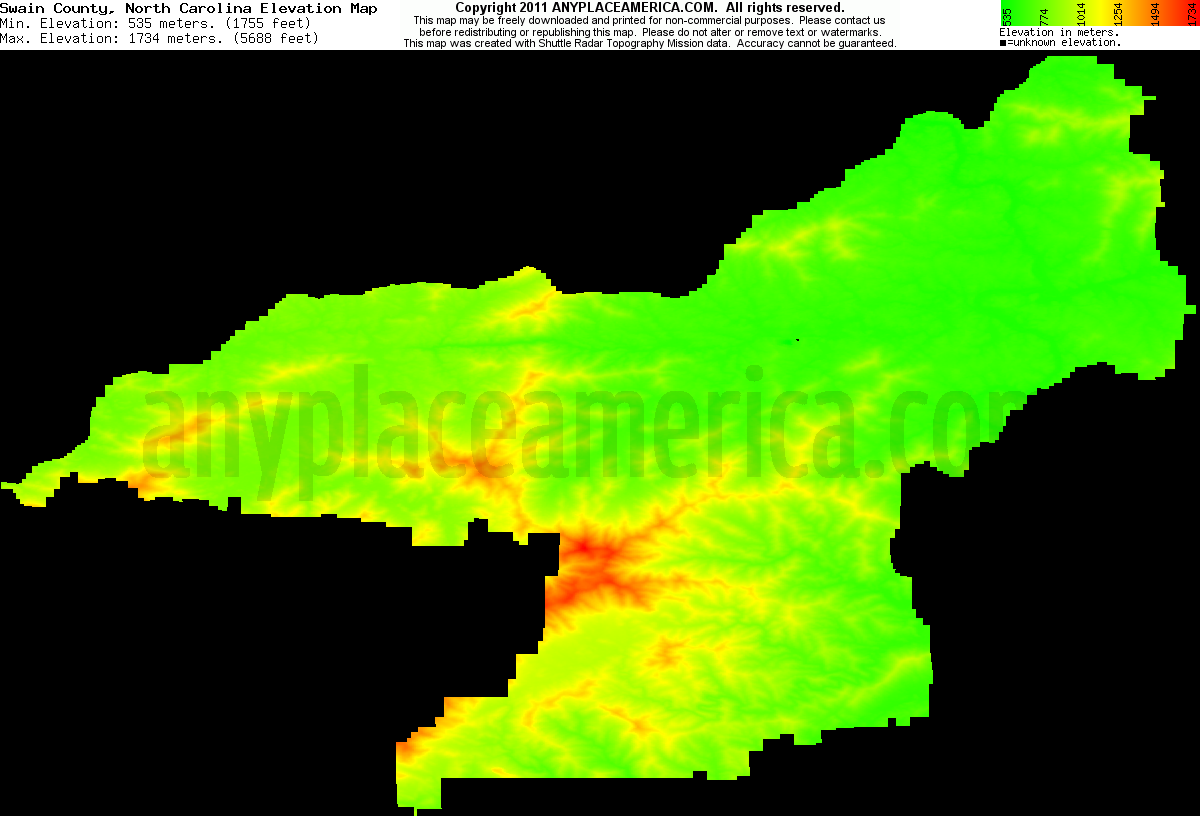 Free Swain County, North Carolina Topo Maps & Elevations