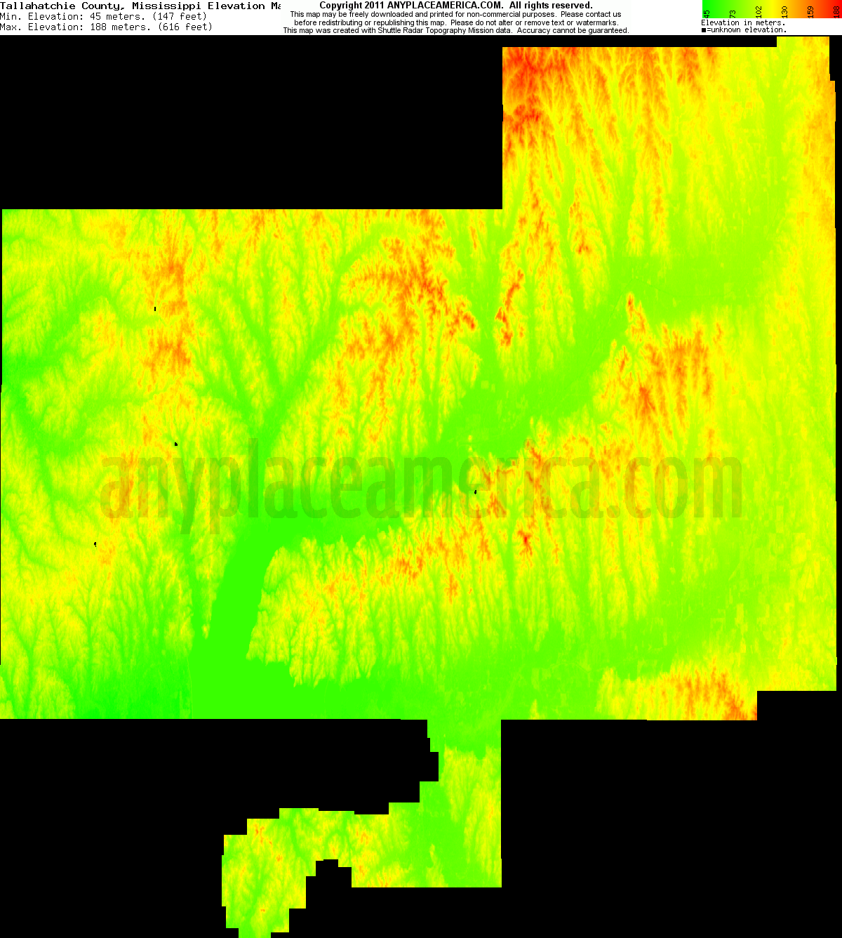 Free Tallahatchie County, Mississippi Topo Maps & Elevations