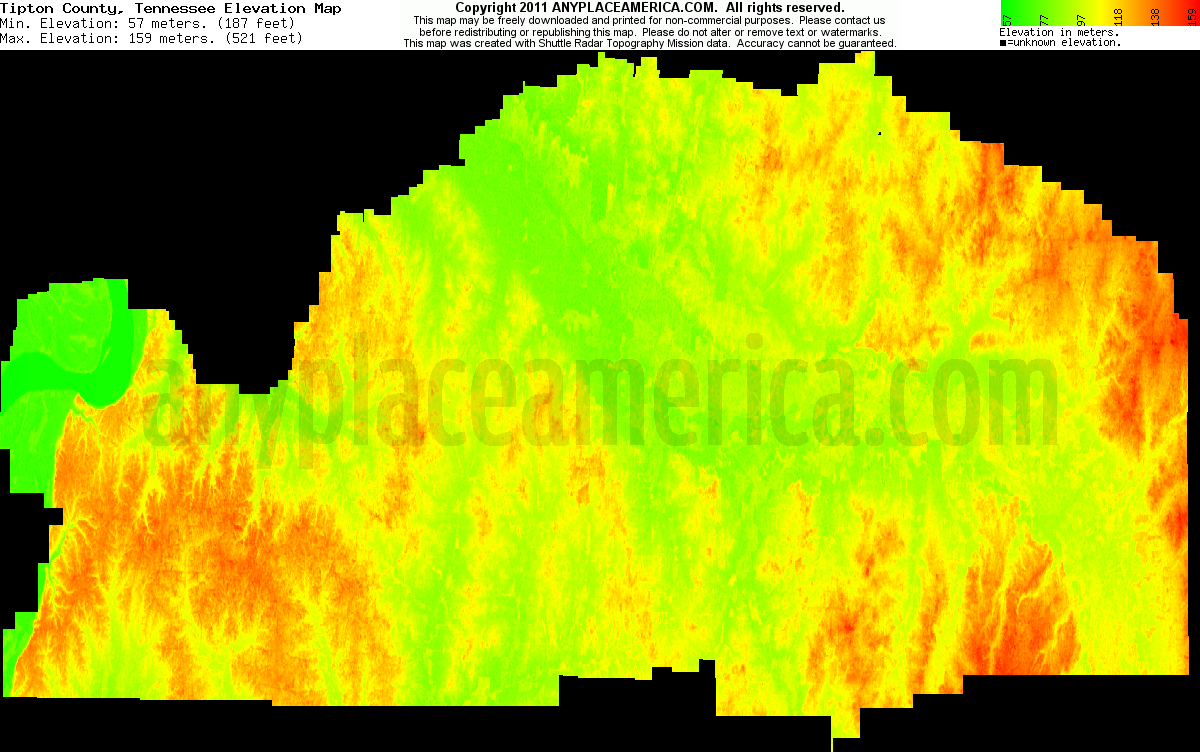 Free Tipton County, Tennessee Topo Maps & Elevations