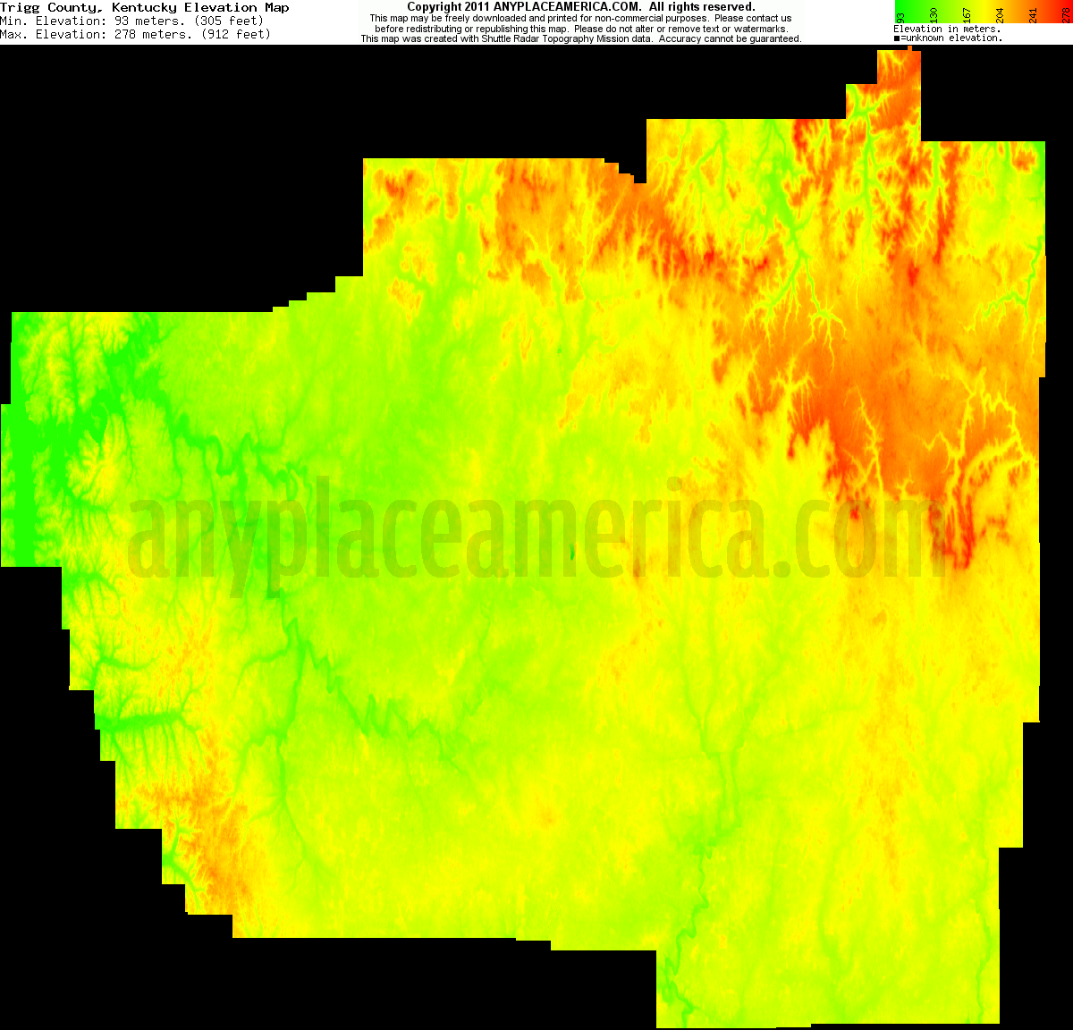Free Trigg County, Kentucky Topo Maps & Elevations
