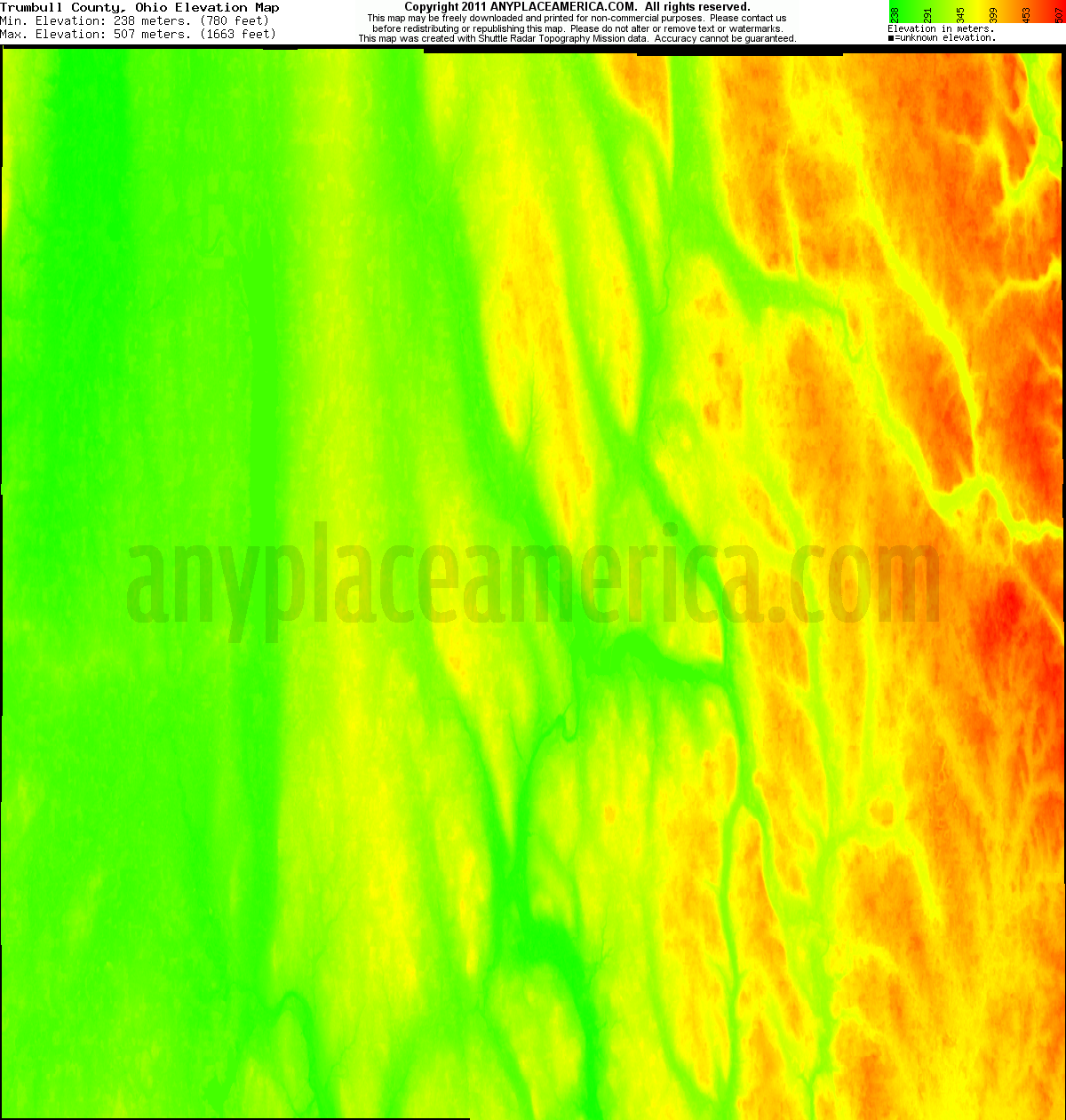 Free Trumbull County, Ohio Topo Maps & Elevations