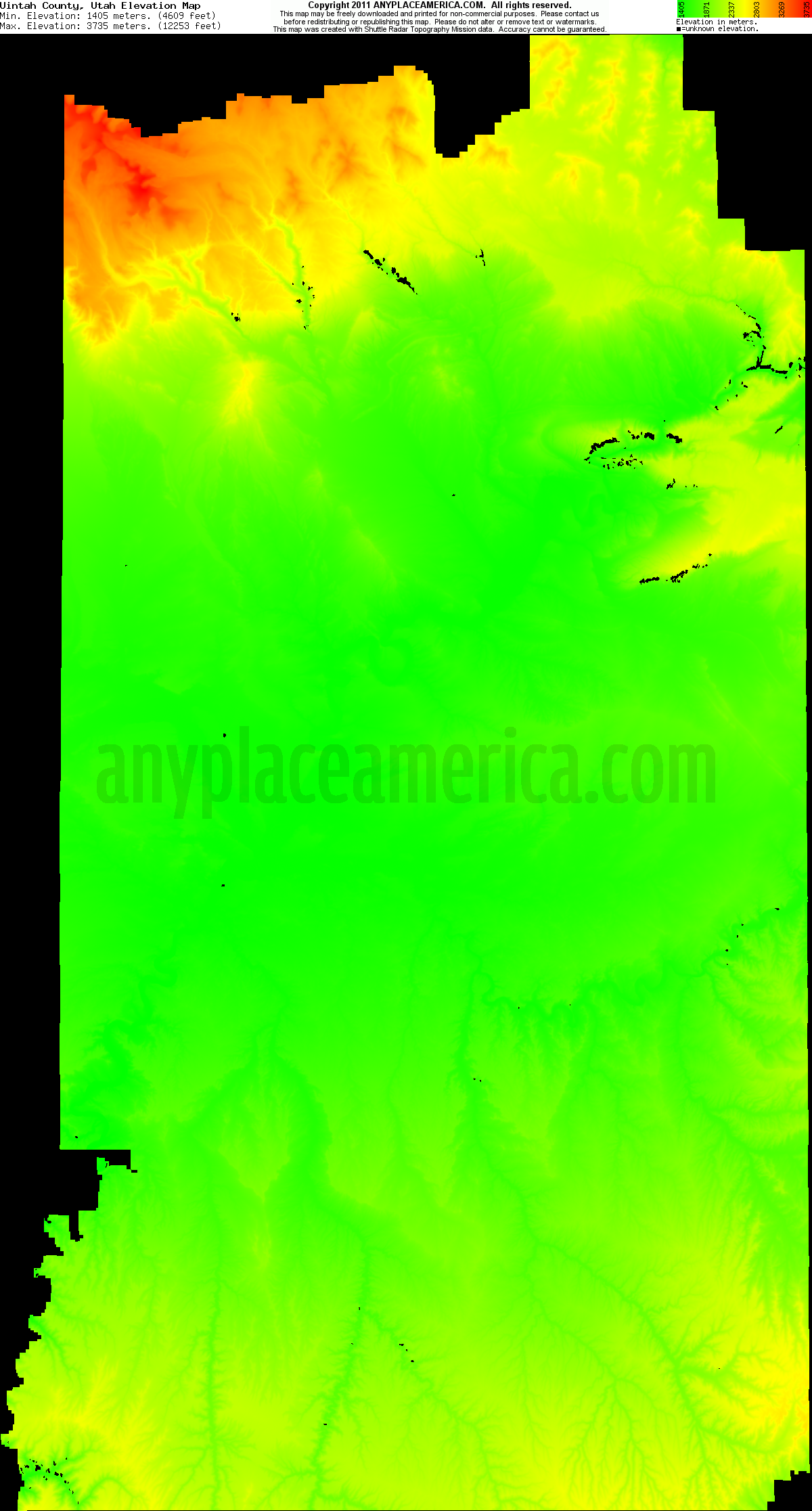 Free Uintah County, Utah Topo Maps & Elevations