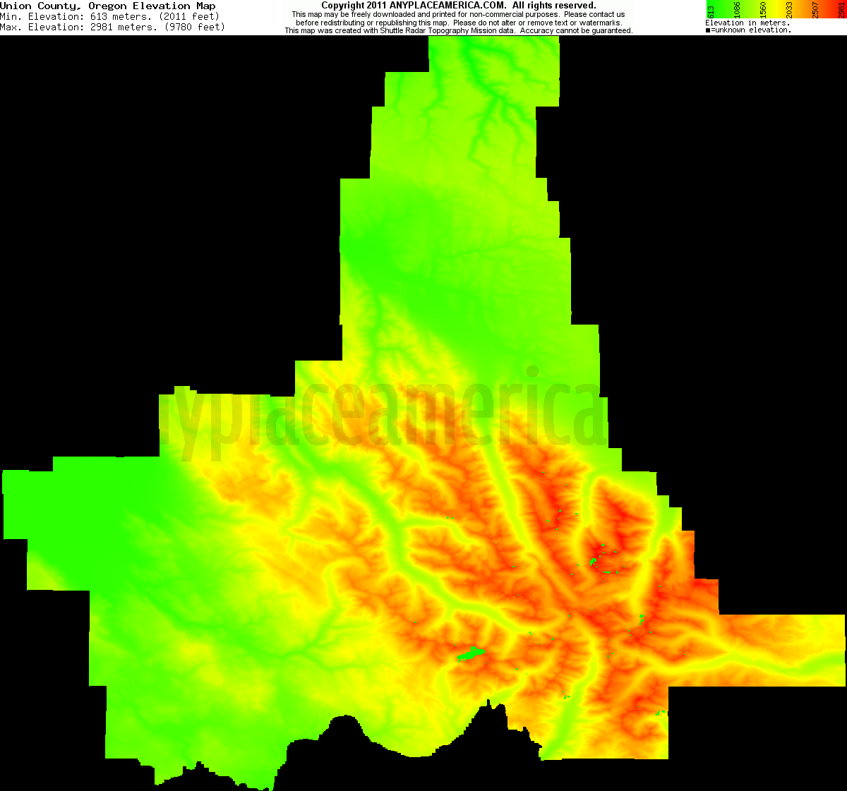 Free Union County, Oregon Topo Maps & Elevations