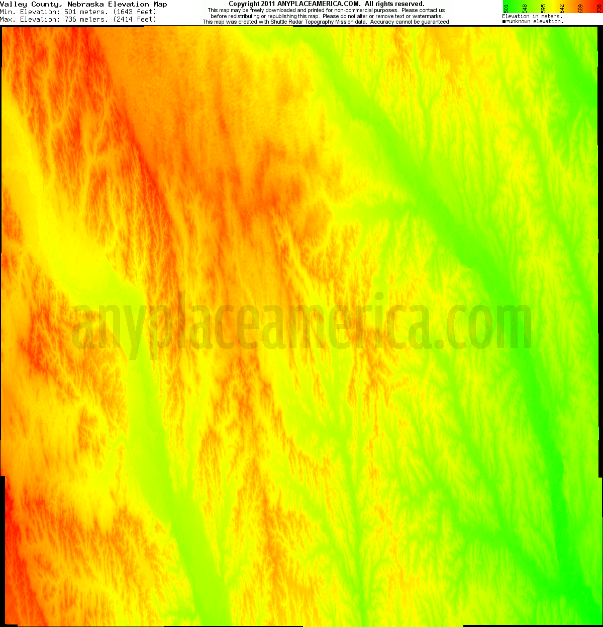 Free Valley County, Nebraska Topo Maps & Elevations