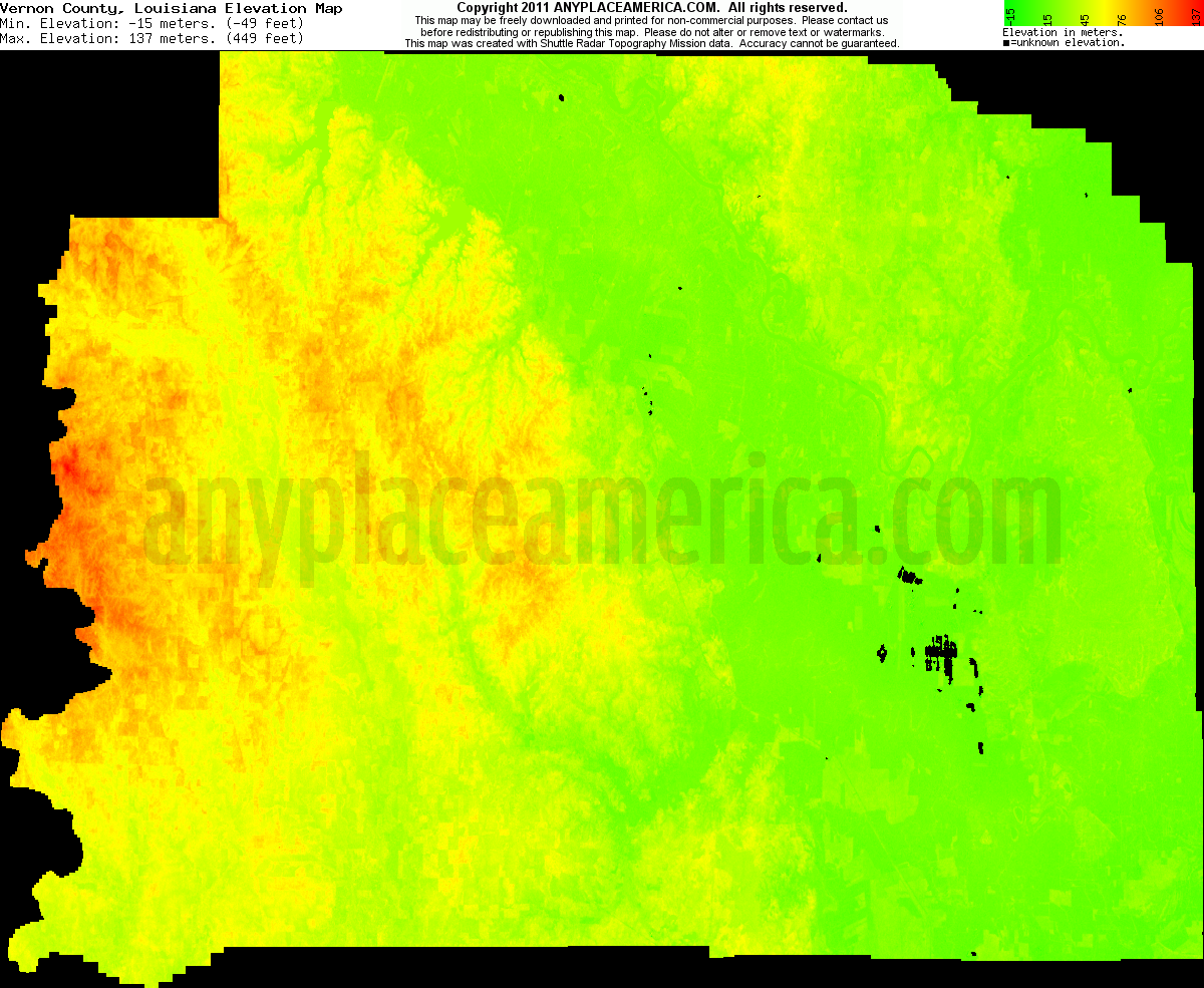 Free Vernon Parish, Louisiana Topo Maps & Elevations