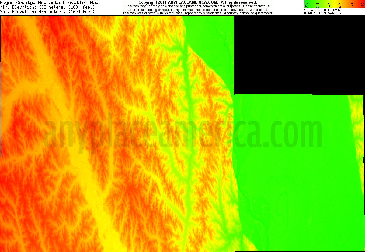 Free Wayne County, Nebraska Topo Maps & Elevations