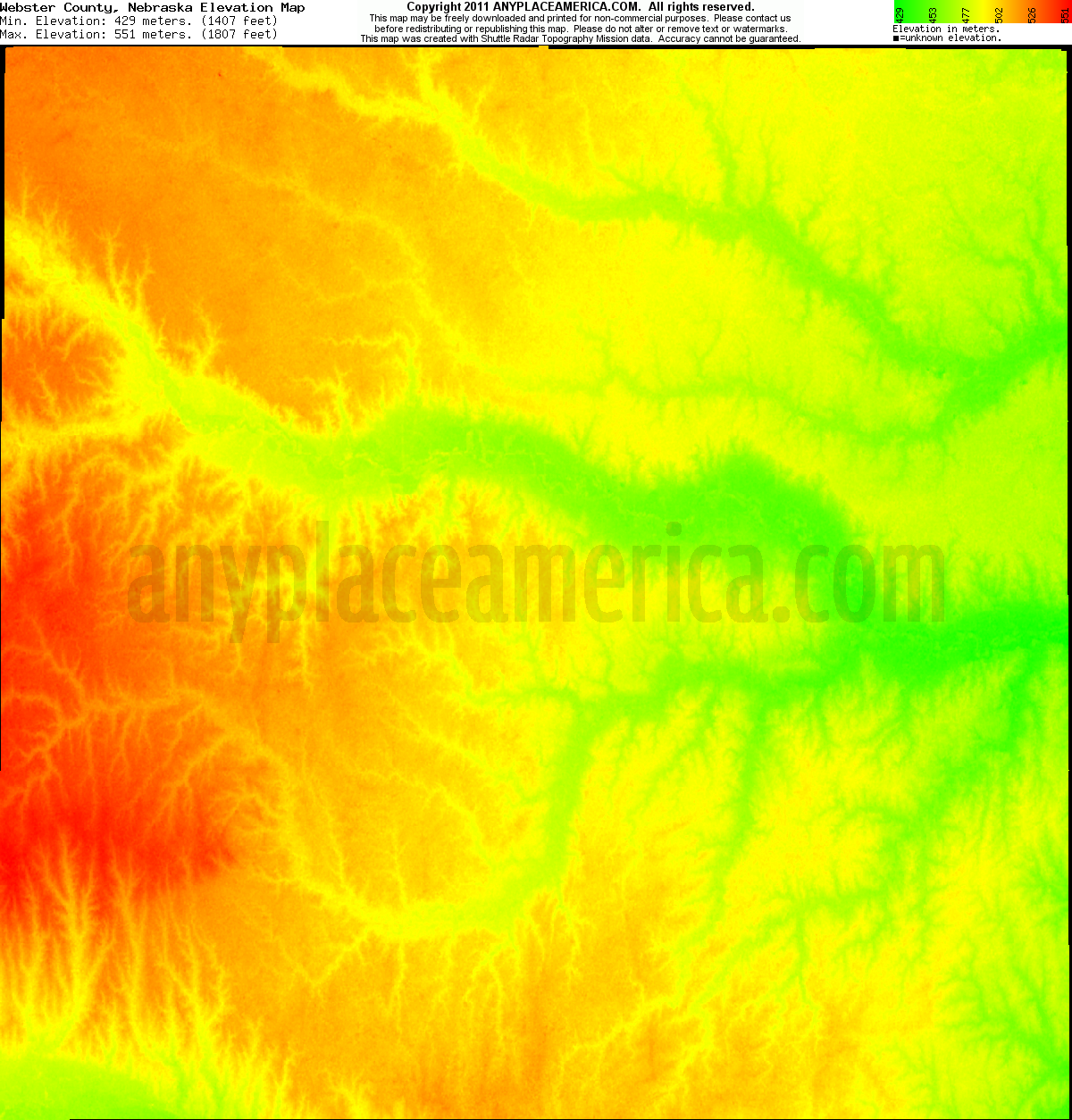 Free Webster County, Nebraska Topo Maps & Elevations
