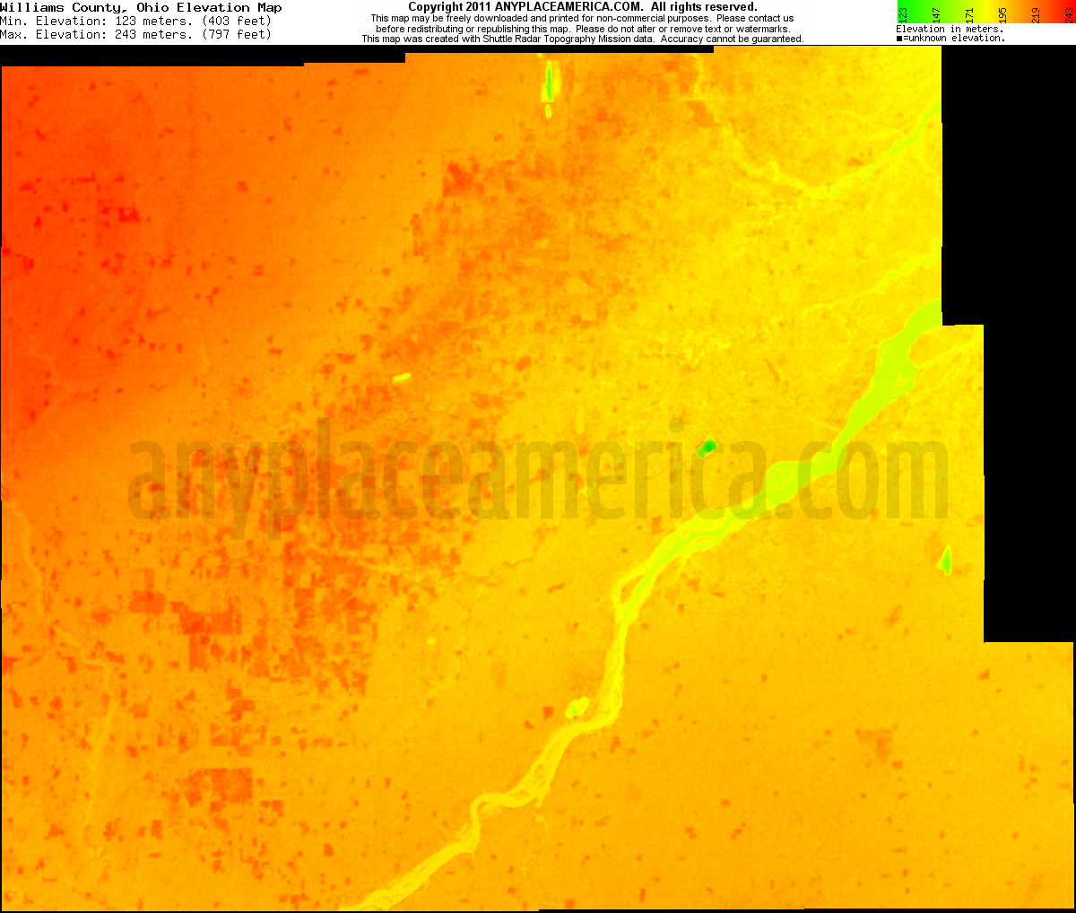 Free Williams County, Ohio Topo Maps & Elevations
