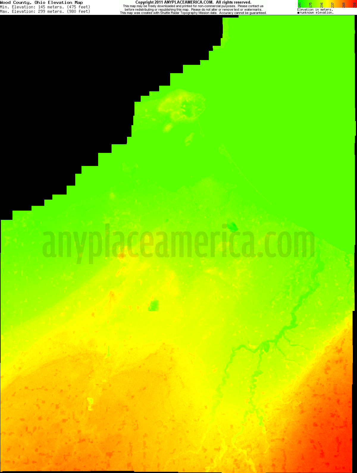 Free Wood County, Ohio Topo Maps & Elevations