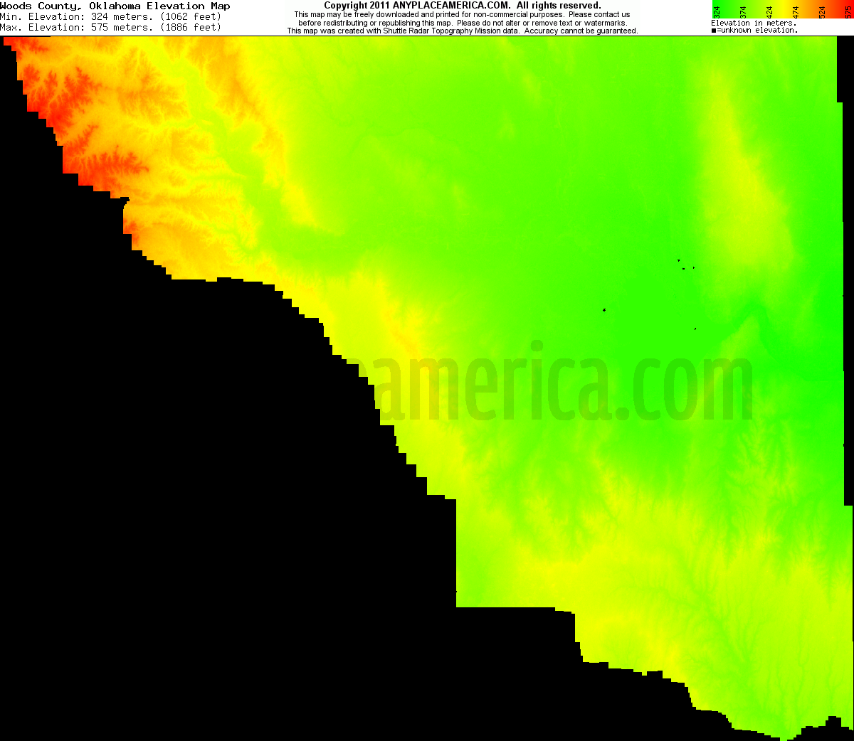 Free Woods County, Oklahoma Topo Maps & Elevations