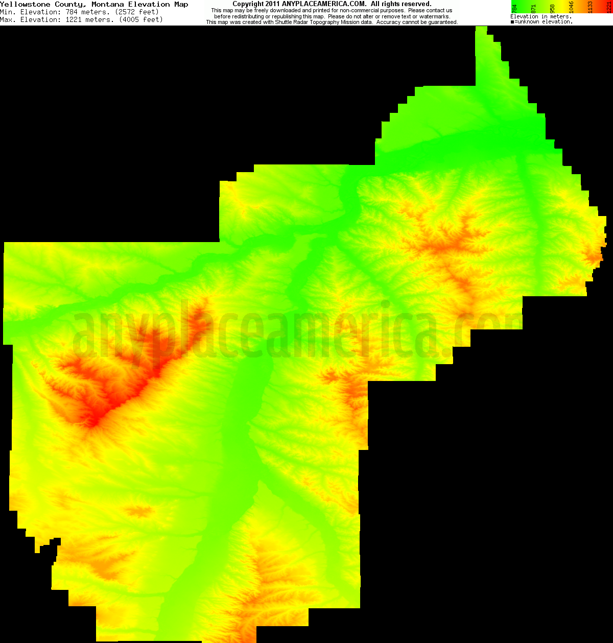 Free Yellowstone County, Montana Topo Maps & Elevations