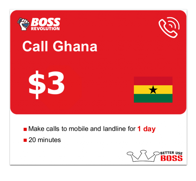 $3 Call Ghana for 20 Minutes | Cheap calls to Ghana from the USA