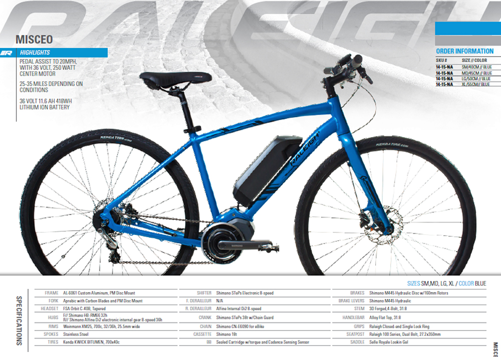 Raleigh STEPS Into Premium Ebikes with Shimano Equipped Misceo Commuter ...