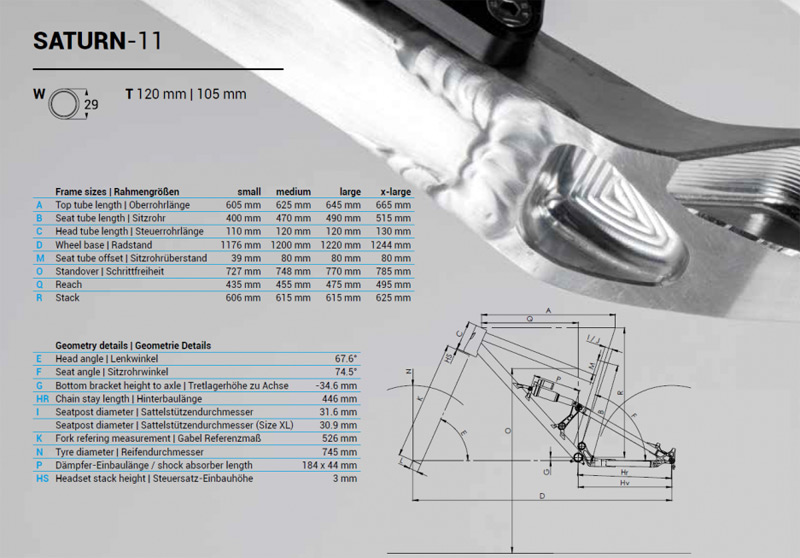 Nicolai Saturn 11 alloy mountain bike pairs XC travel frame with trail ...