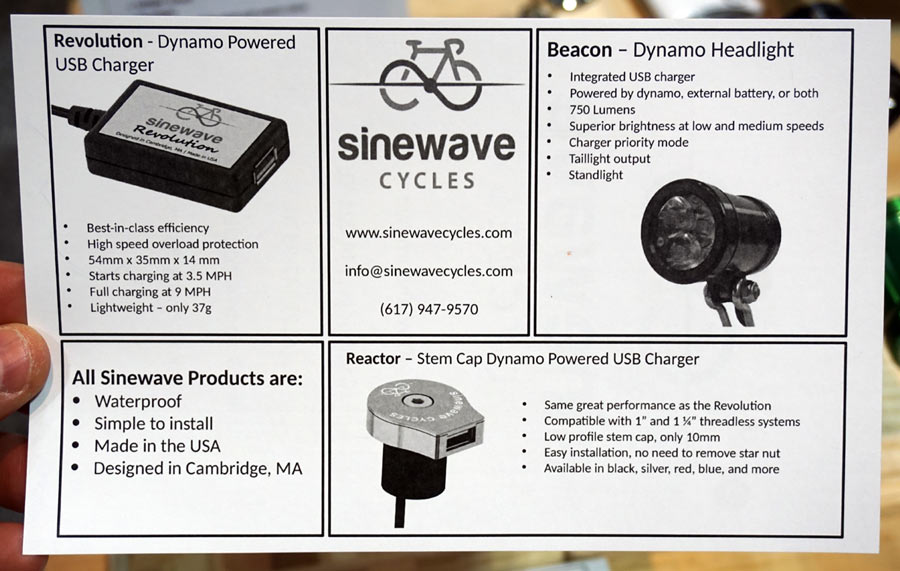 Sinewave Cycles Beacon headlamp adds colors, thru-axle dynamo hubs ...