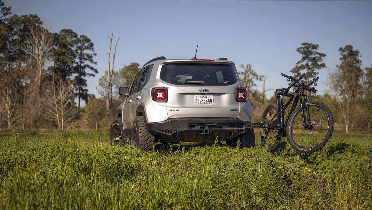 Avid Essentials' fully retractable bike rack hides in the rear bumper ...