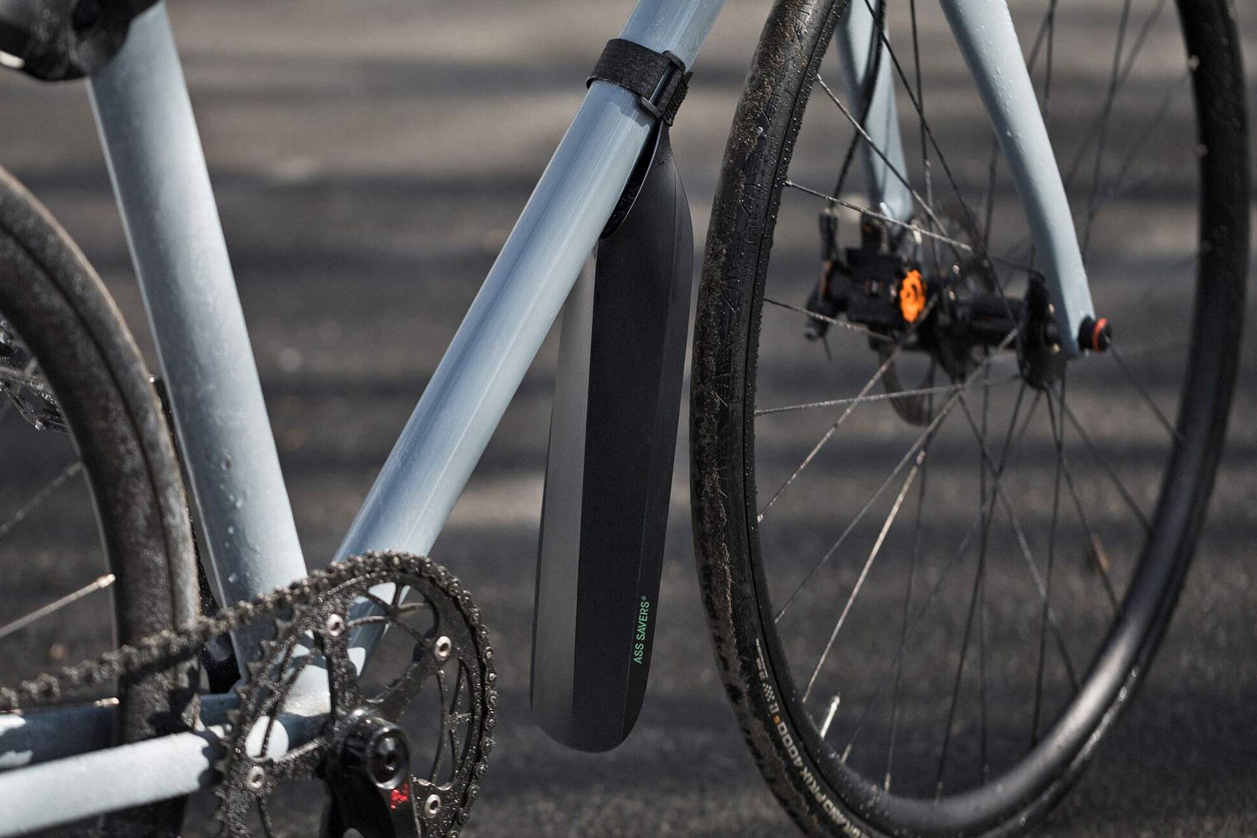 An Ass Savers strap-on Mullet fender to keep your toes kinda dry ...