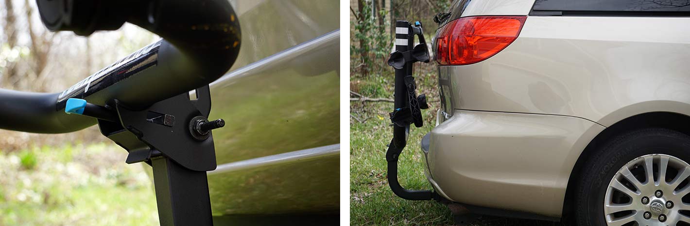 Rocky Mounts WestSlope hitch mount rack carries bikes high w/ compact ...