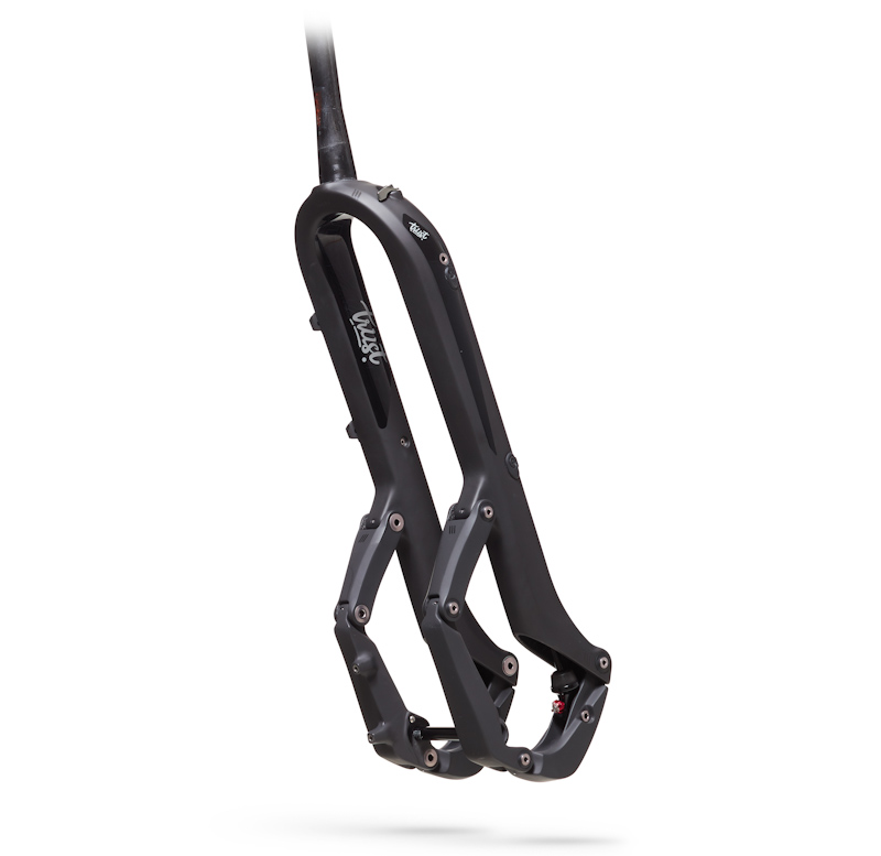 Trust Shout fork adds long travel trailing multi-link suspension to ...