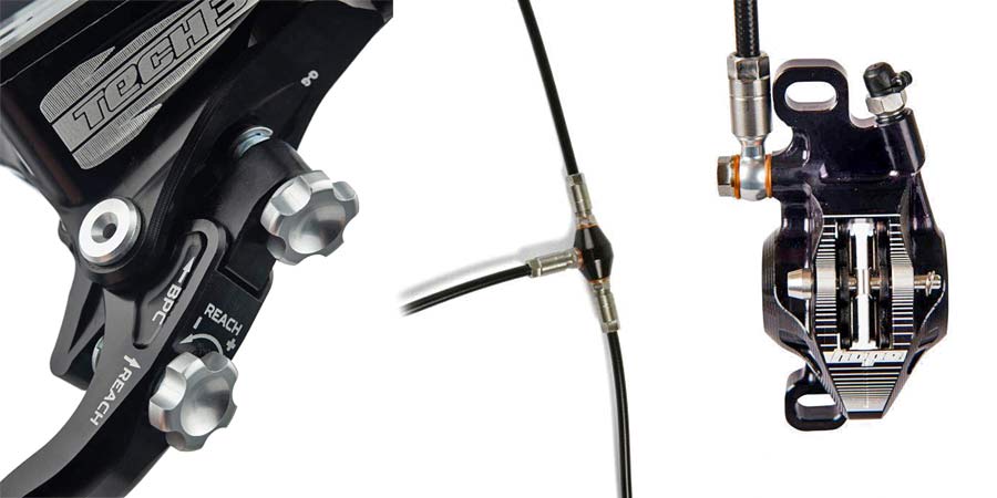 Hope Tech 3 Duo lever pulls 2 hydraulic brakes with 1 hand, Tech 3 X2 ...