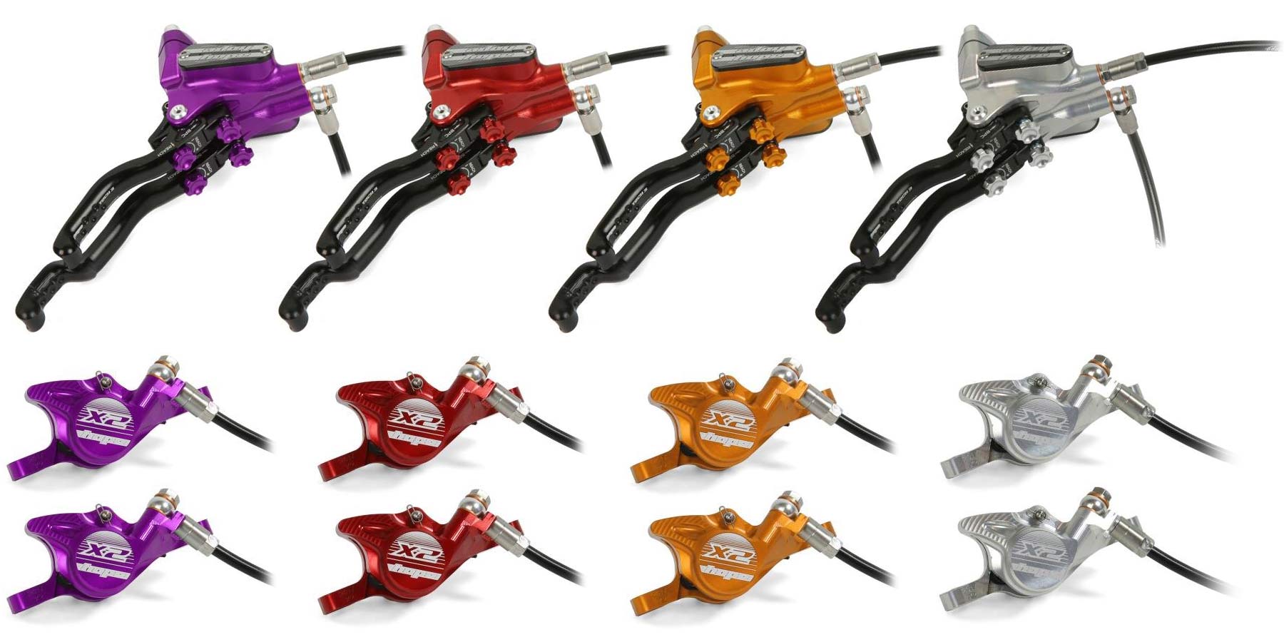 Hope Tech 3 Duo lever pulls 2 hydraulic brakes with 1 hand, Tech 3 X2 ...