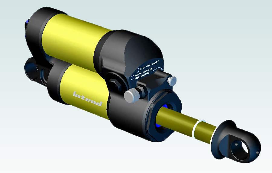 Intend machines new Hover Shock air shock, 180mm upside-down Edge New ...