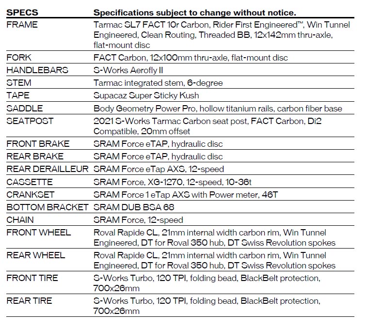 2021 Specialized Tarmac SL7 & SL6 complete model overview with specs ...