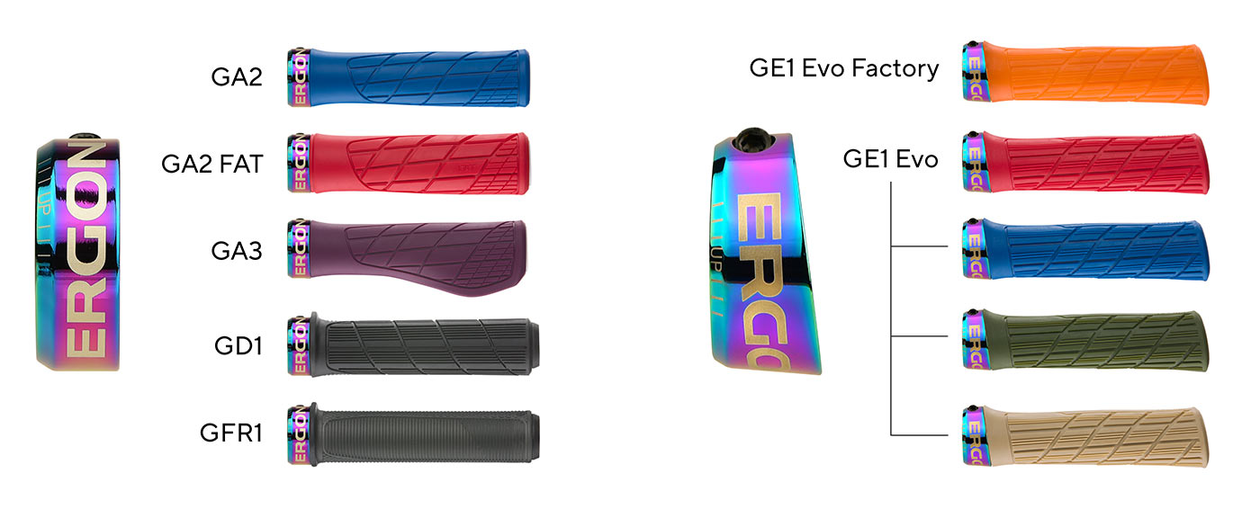 Ergon slides colorful new Oil Slick lock ring onto your grips - Bikerumor