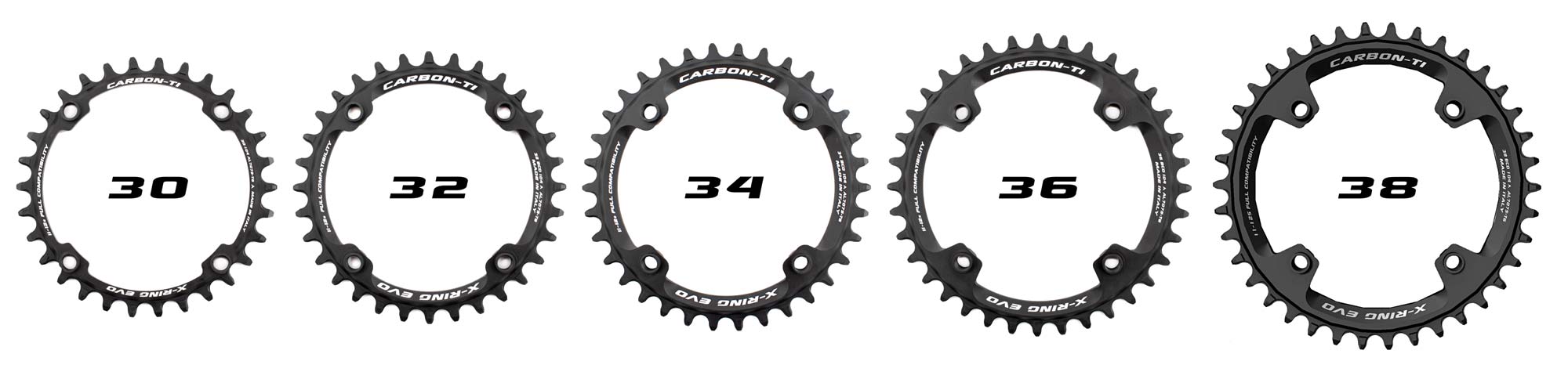 Carbon-Ti X-Ring EVO machines modern 11 & 12sp 1x chainrings for 4-bolt ...