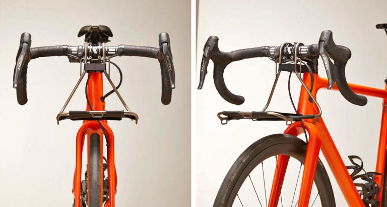 Jack The Bike Rack straps on any bike's handlebar tool-free! - Bikerumor