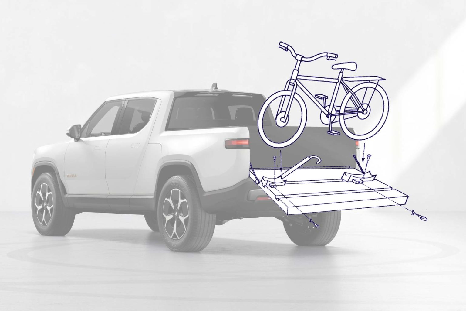 Rivian truck patent integrates bike rack directly into the tailgate ...