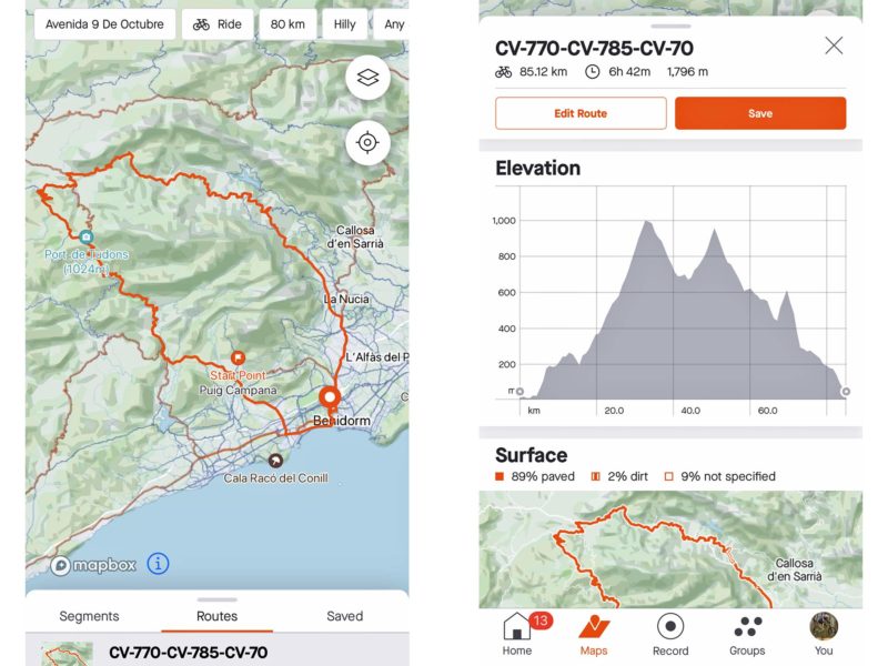 Strava Points of Interest suggest ride Start Points & cafe stops ...