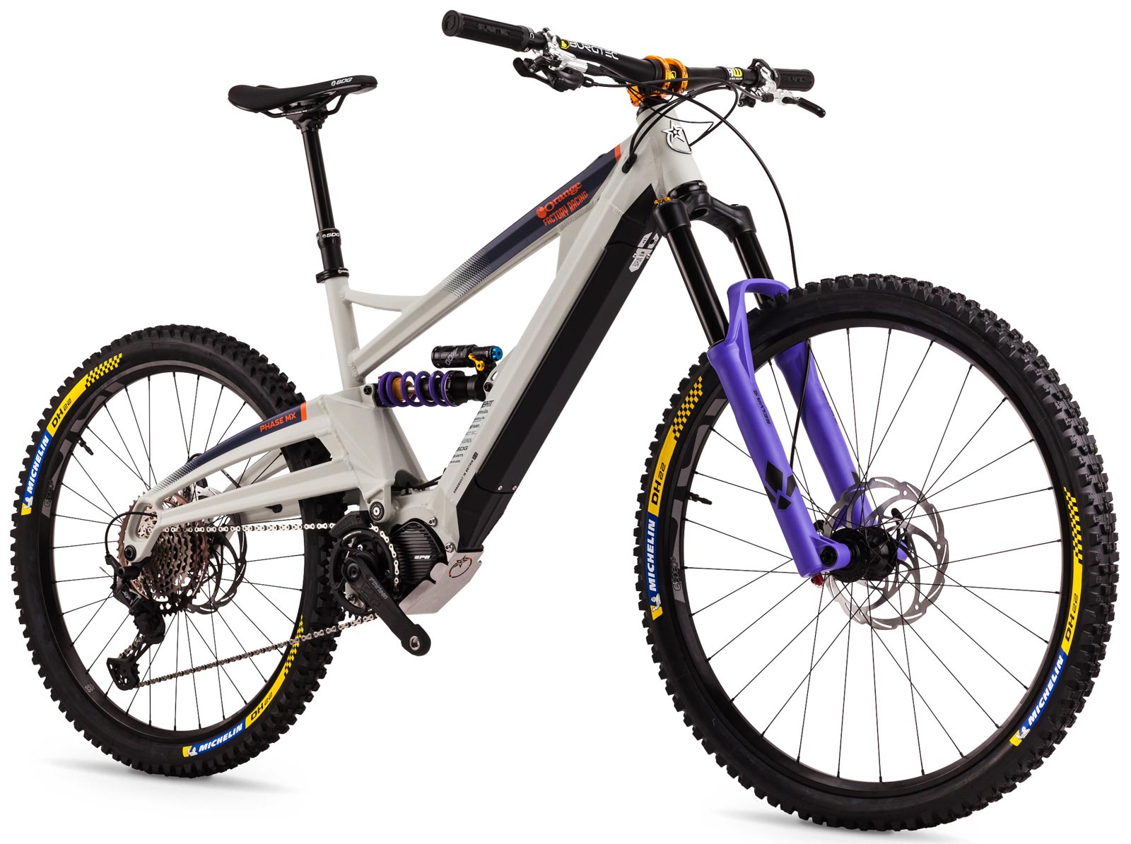 2022 Orange Phase MX Team eMTB boosts travel to 165mm w/ Formula MOD ...