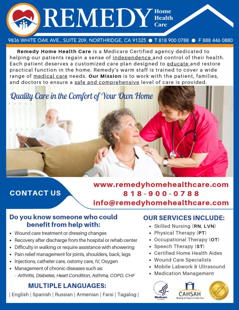 Remedy Home Health Care in Northridge, CA