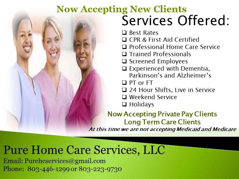 Pure Home Care Services in Columbia, SC